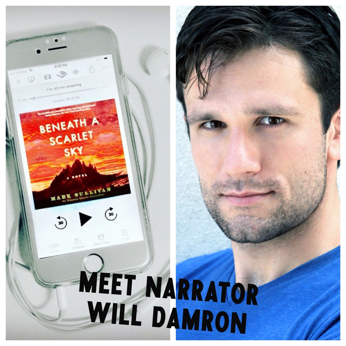 Audiobook Review & Narrator Interview: Beneath a Scarlet Sky by Mark T ...